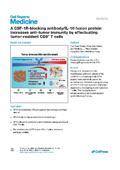 A CSF-1R-blocking antibody/IL-10 fusion protein increases anti-tumor ...